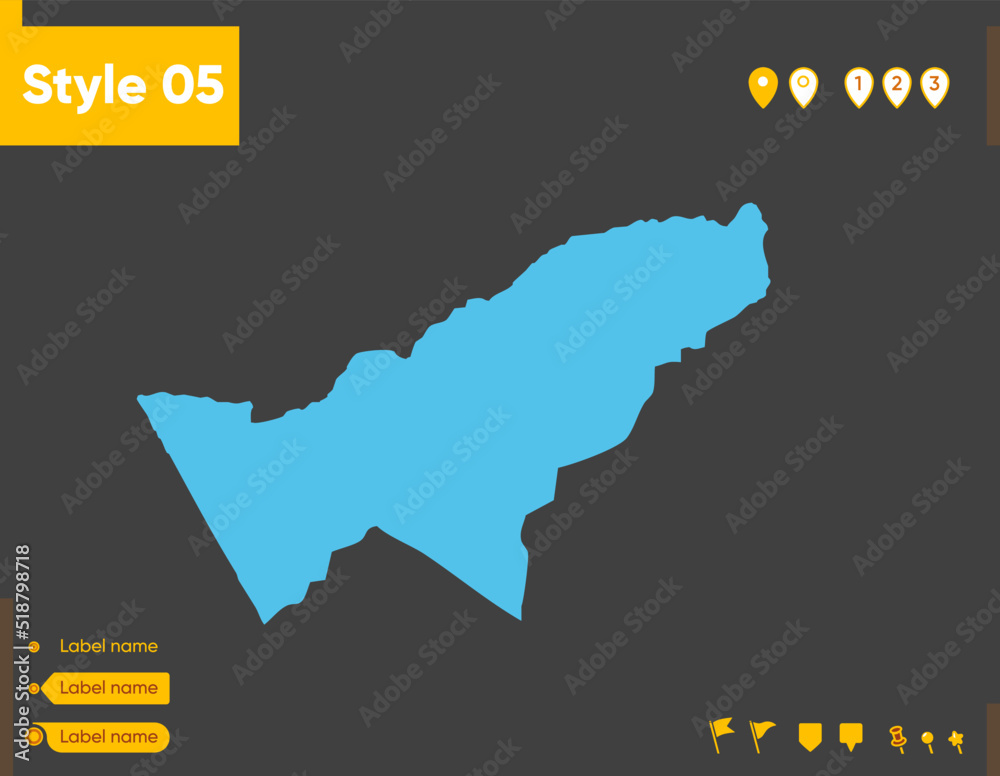 Pando, Bolivia - map isolated on gray background. Outline map. Vector ...