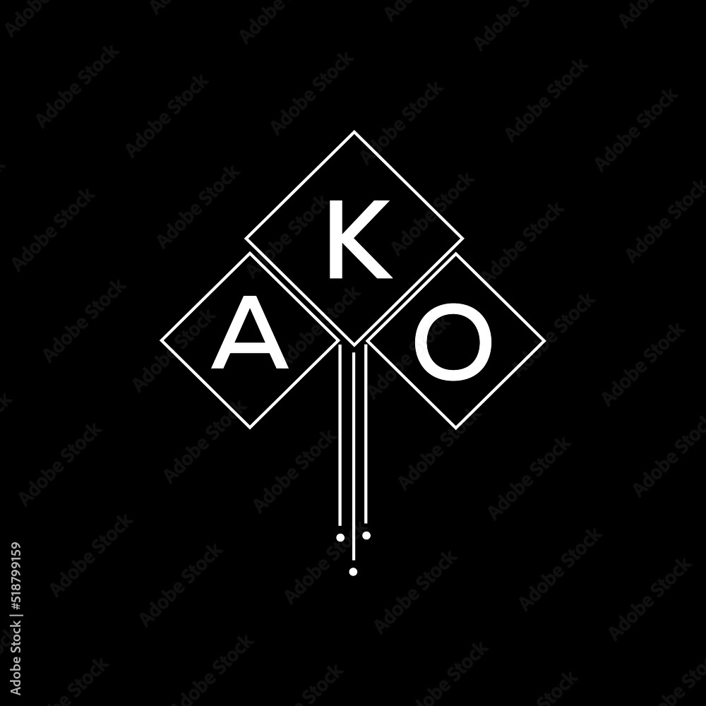 AKO letter logo design with white background in illustrator, AKO vector ...