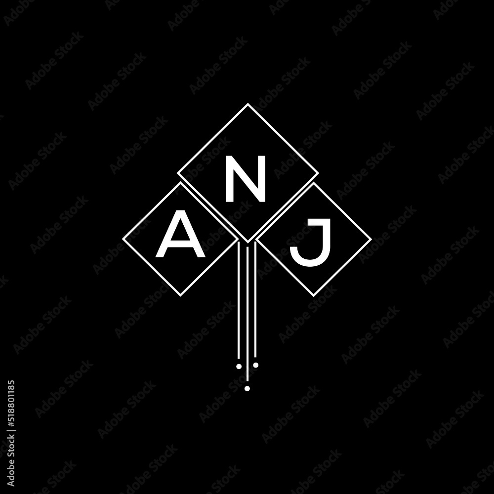 ANJ letter logo design with white background in illustrator, ANJ vector ...