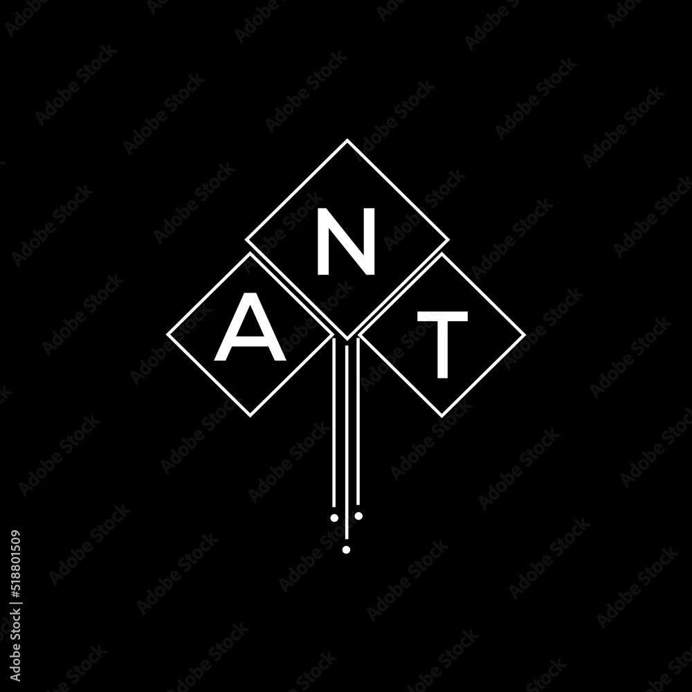 ANT letter logo design with white background in illustrator, ANT vector ...