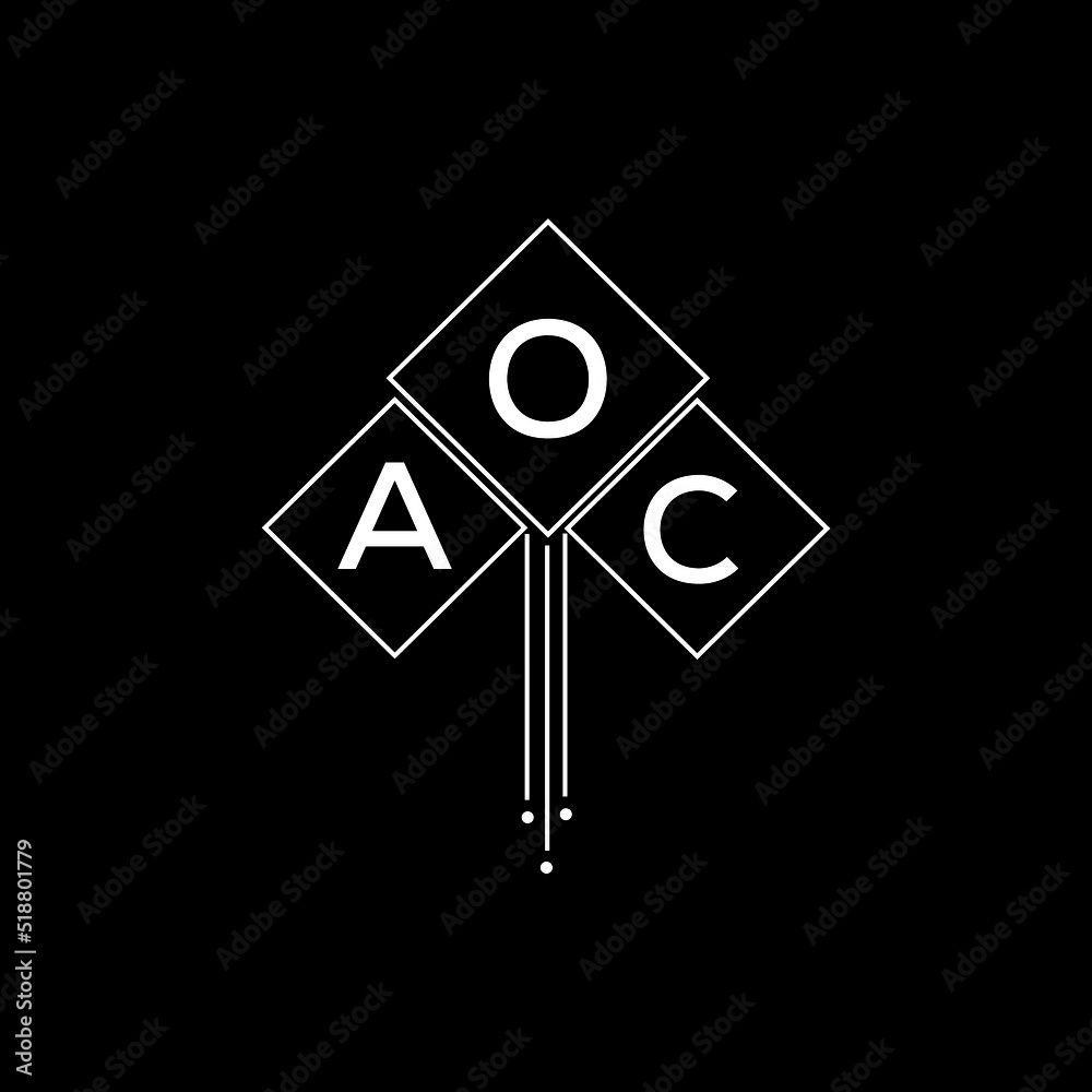 AOC letter logo design with white background in illustrator, AOC vector ...