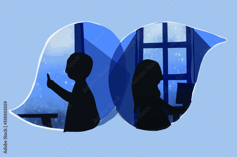 Cute couple in love character for content creator profile vector Stock ...