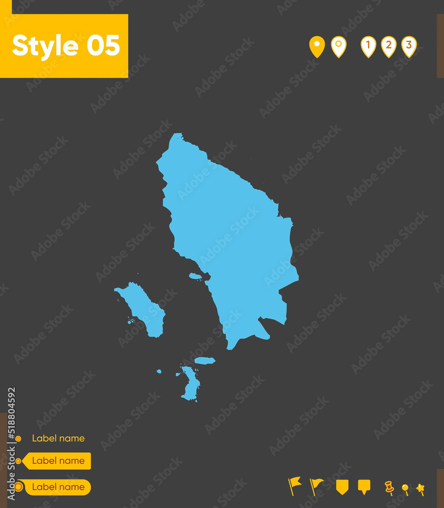 North Sumatra, Indonesia - map isolated on gray background. Outline map ...