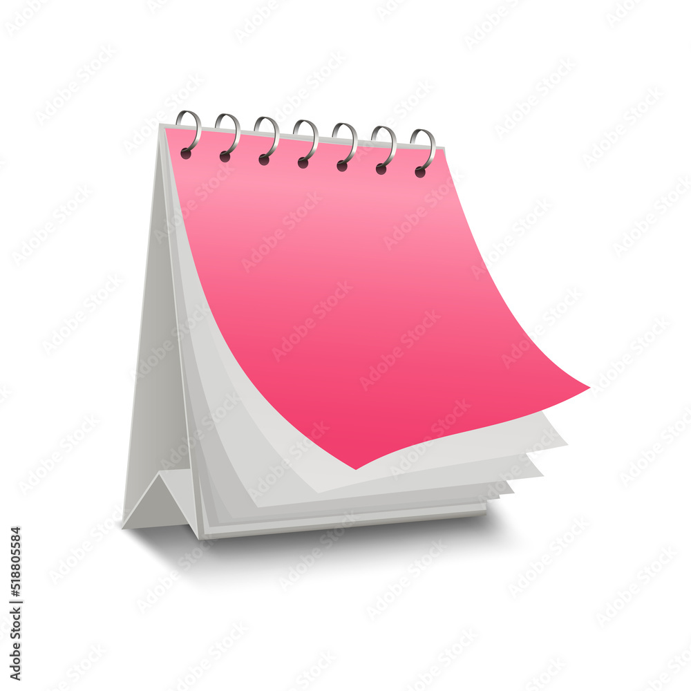 Blank calendar, memo or notebook with open cover for template or mockup ...
