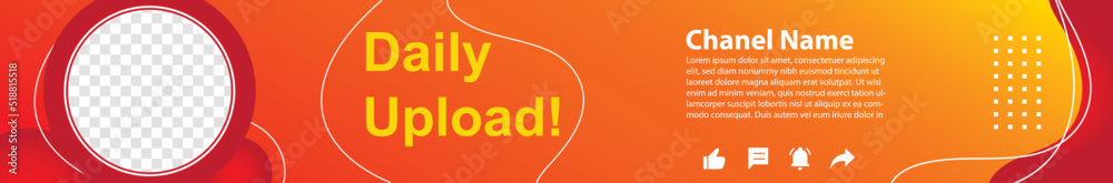 YouTube Chanel Wavy Cover. Profile Header Banner For Design Your ...