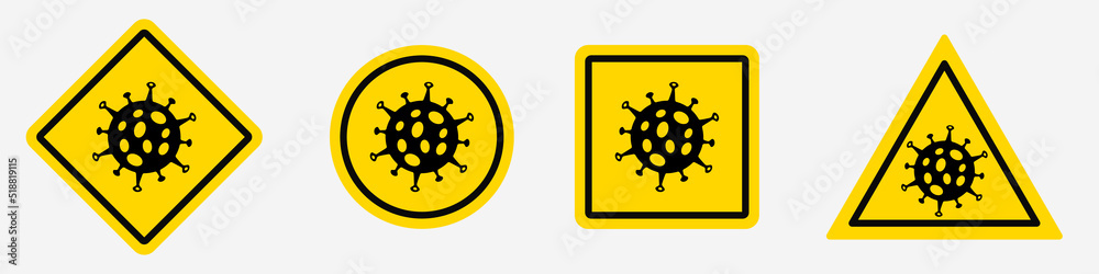 Set of signs of the possibility of infection with a virus. Icon sign of ...