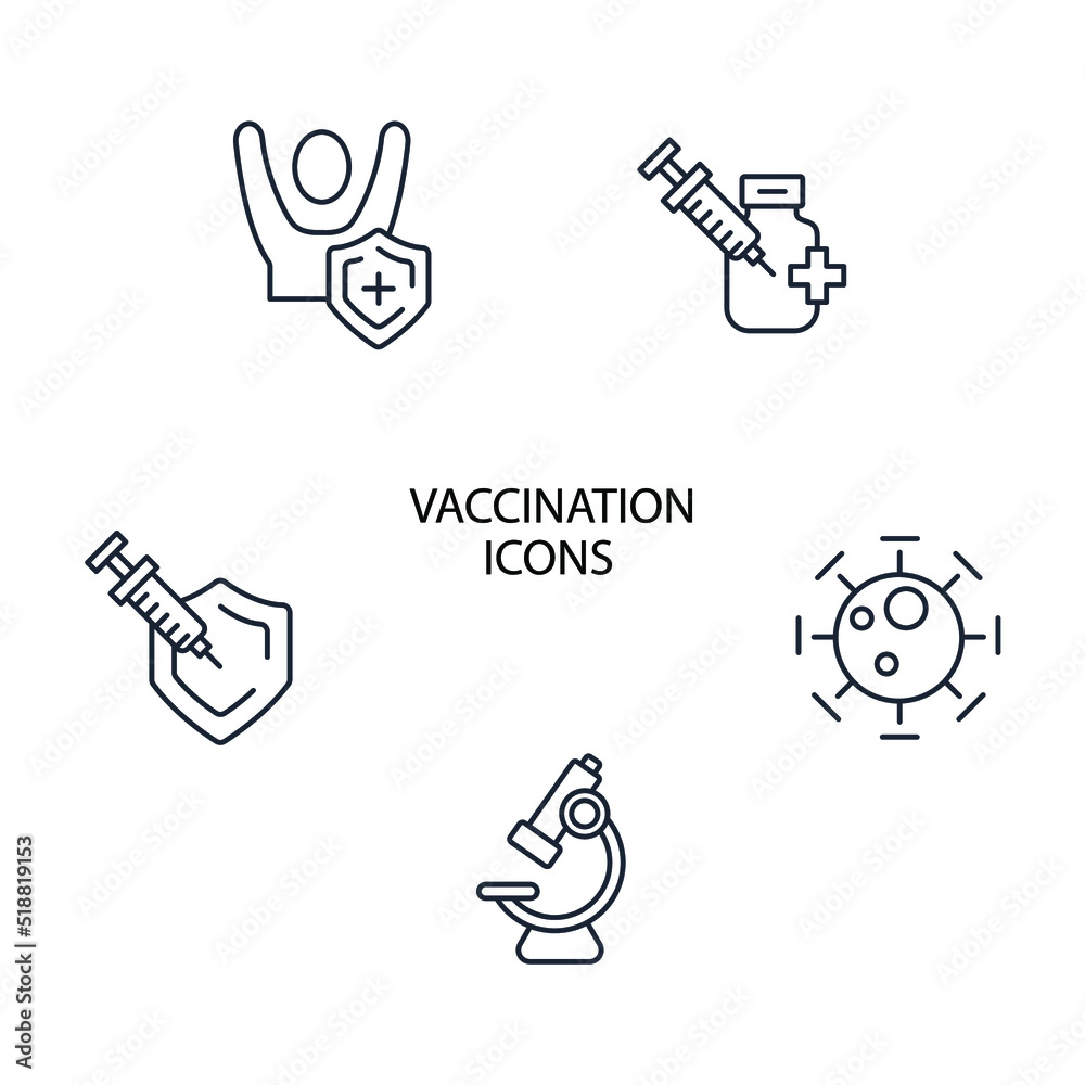 vaccination icons set . vaccination pack symbol vector elements for infographic web Stock Vector ...