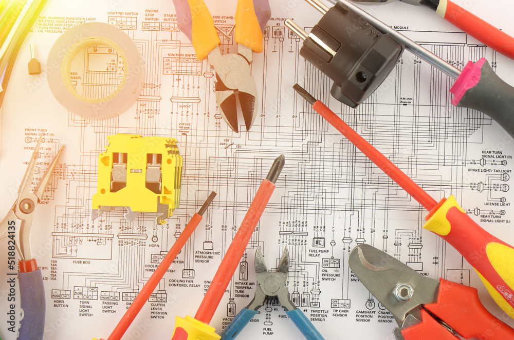 Electrical tools and materials for the installation of an electrical ...