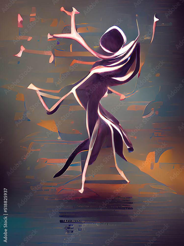 abstract painting of stick figures Stock Illustration | Adobe Stock