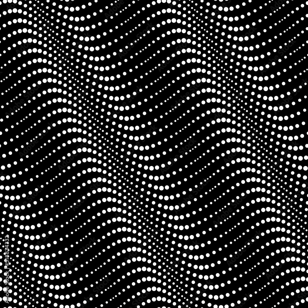 Vector seamless texture. Modern geometric background with wavy lines of ...