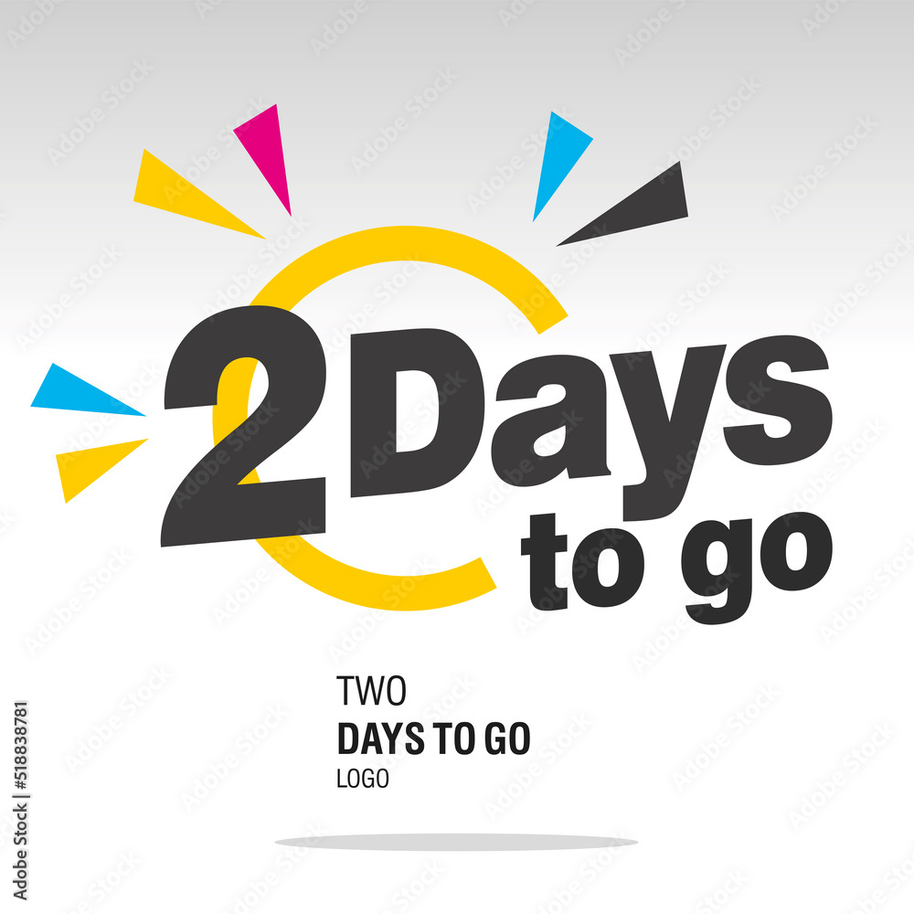 2 countdown left days logo icon, count time sale, two days left ...