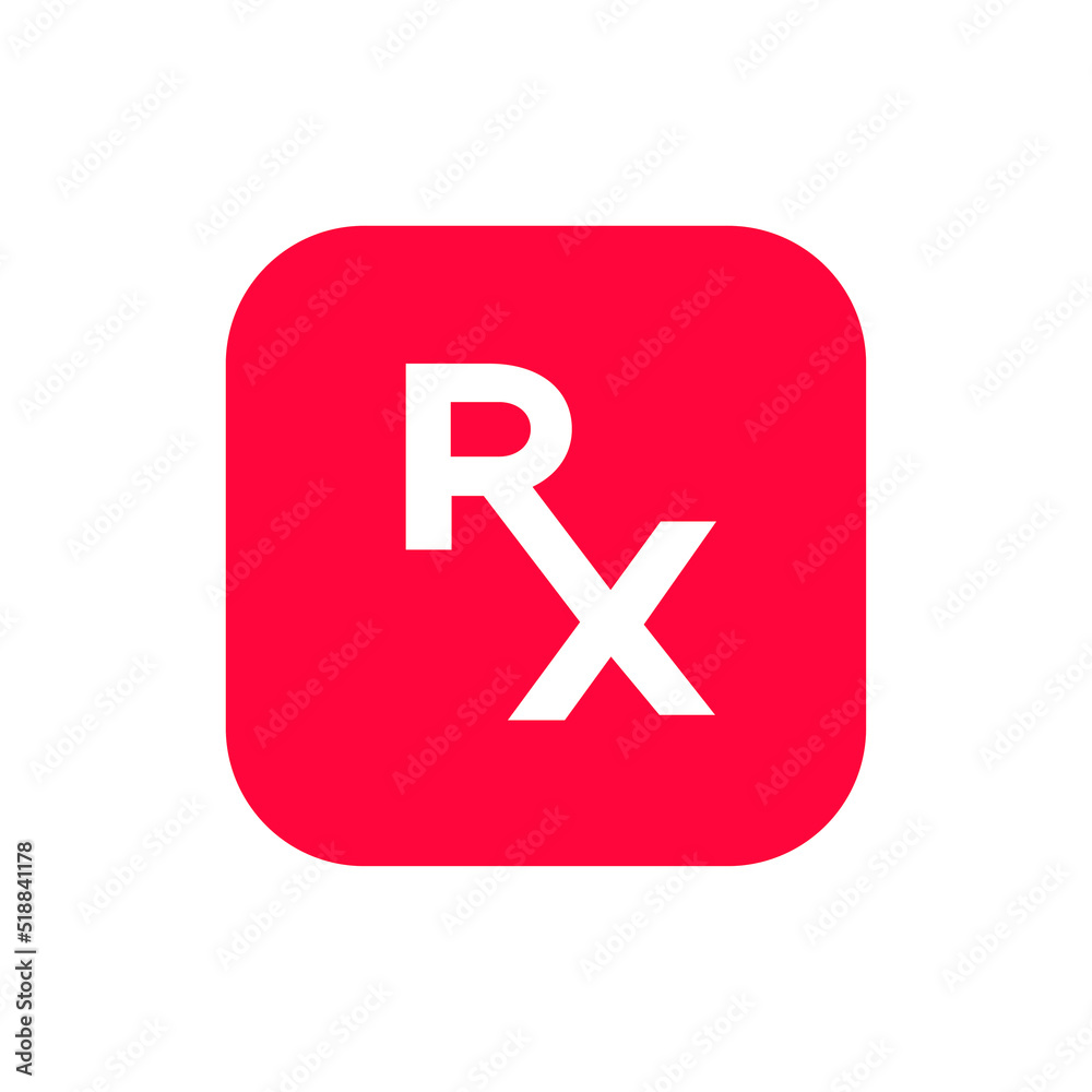 Rx prescription symbol for medical design isolated on white background ...