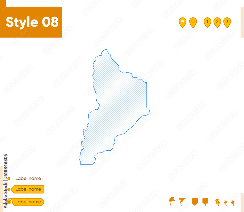 Neuquen, Argentina - grid map isolated on white background. Outline map ...