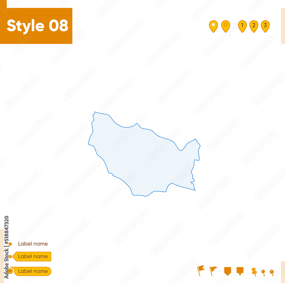 Nuble, Chile - grid map isolated on white background. Outline map ...