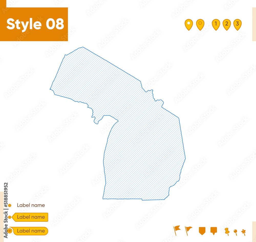 Michigan, USA - grid map isolated on white background. Outline map ...