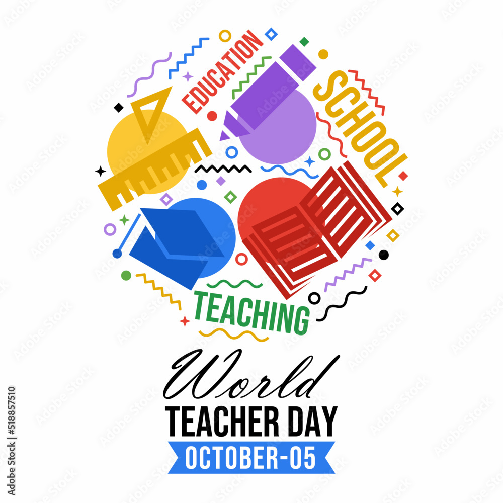 World teachers day banner illustration Stock Vector | Adobe Stock