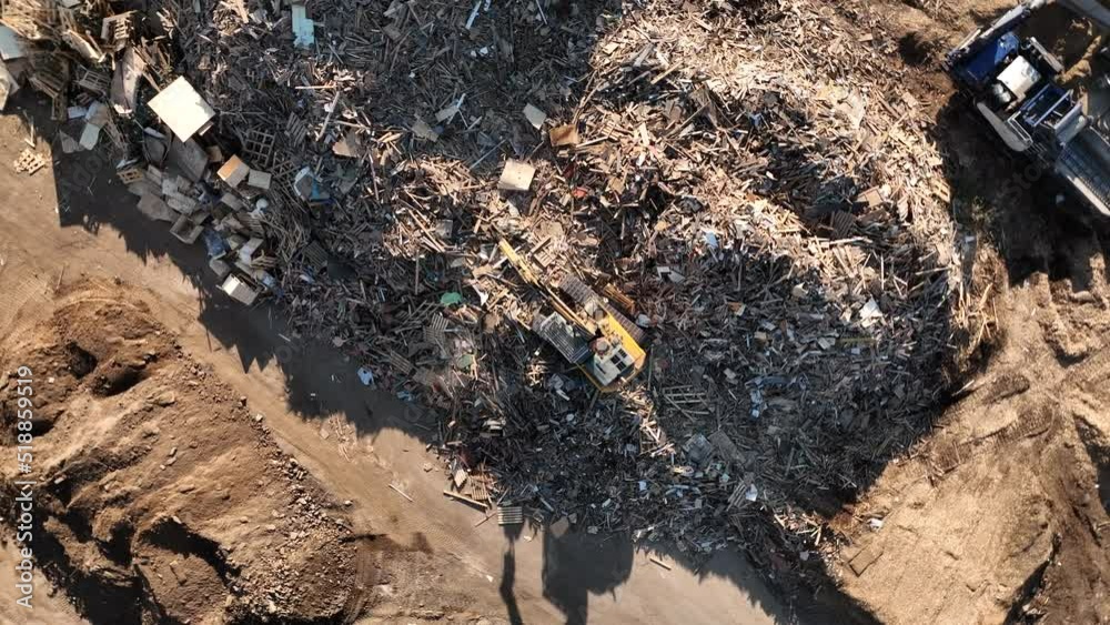 Landfill with Construction waste (CDW). Trash disposal for recycling ...