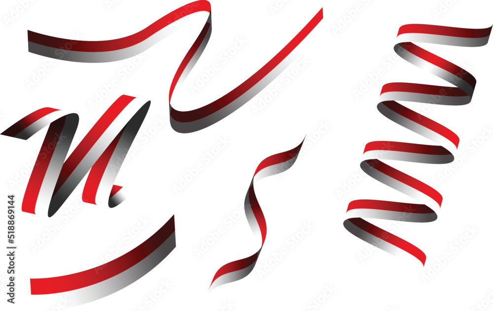 Indonesian Flag Bendera Banner Vector Ribbon Kemerdekaan Stock Vector ...