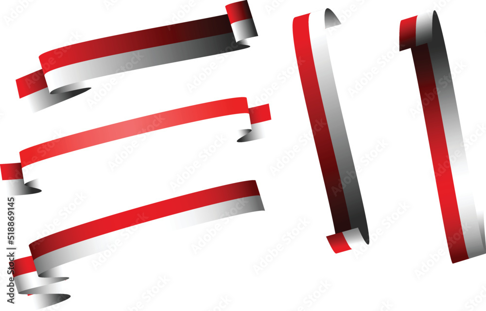 Vetor de Indonesian Flag Bendera Banner Vector Ribbon Kemerdekaan do ...