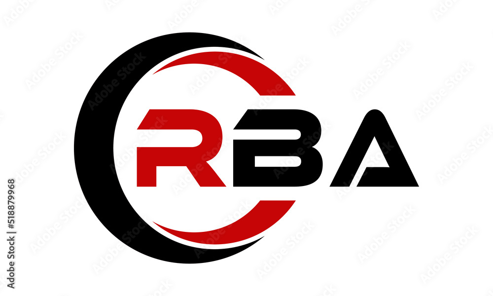 RBA three letter swoosh logo design vector template | monogram logo ...