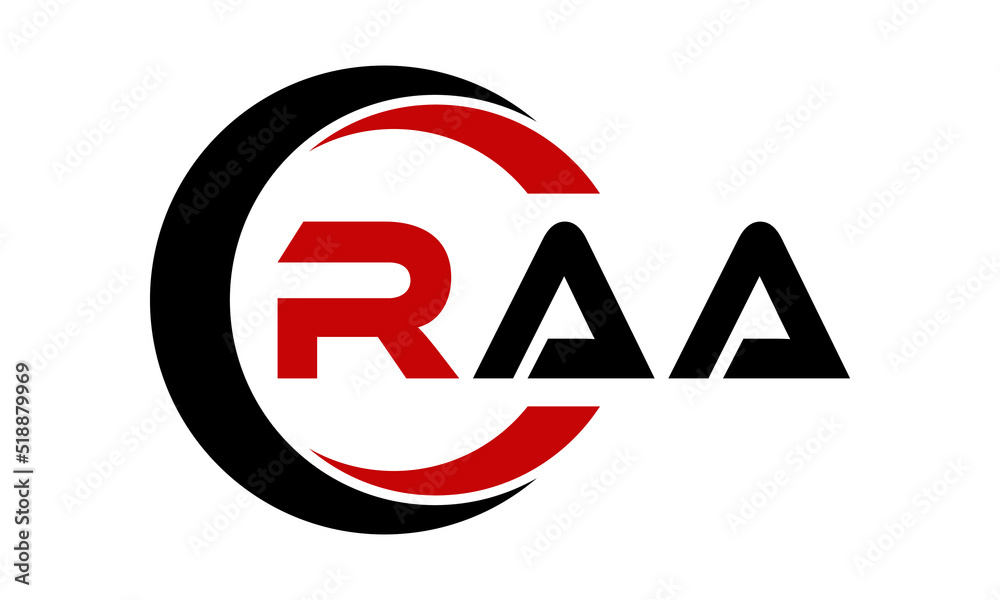 RAA three letter swoosh logo design vector template | monogram logo ...