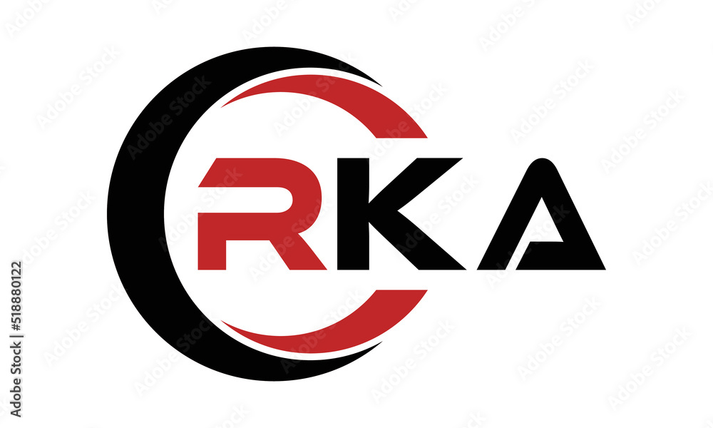 RKA three letter swoosh logo design vector template | monogram logo ...