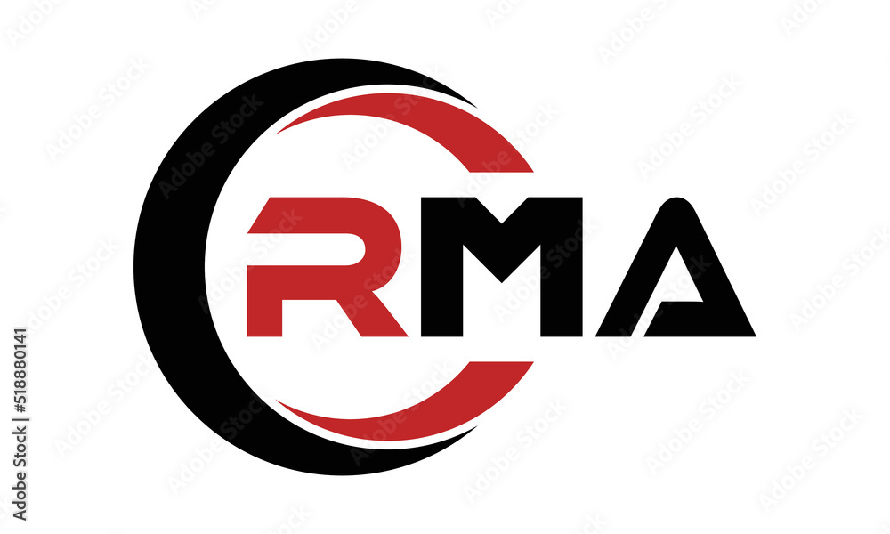 RMA three letter swoosh logo design vector template | monogram logo ...