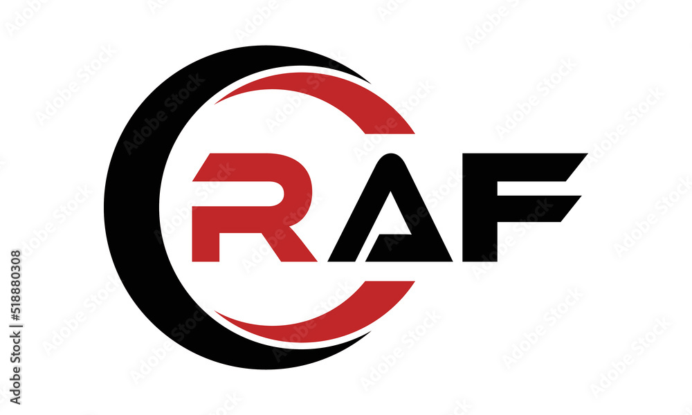 RAF three letter swoosh logo design vector template | monogram logo ...