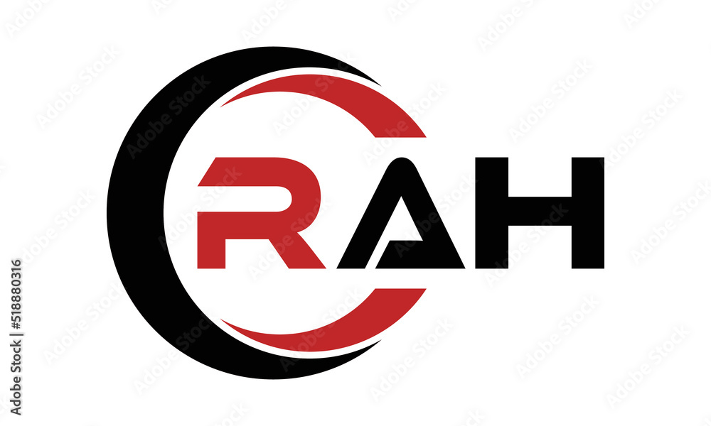 RAH three letter swoosh logo design vector template | monogram logo ...