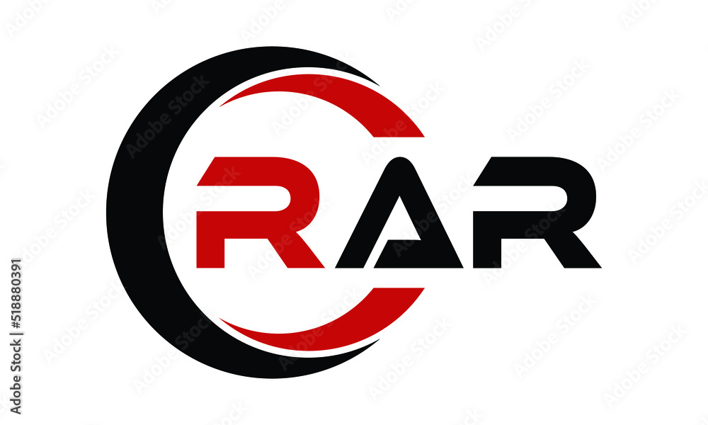 RAR three letter swoosh logo design vector template | monogram logo ...