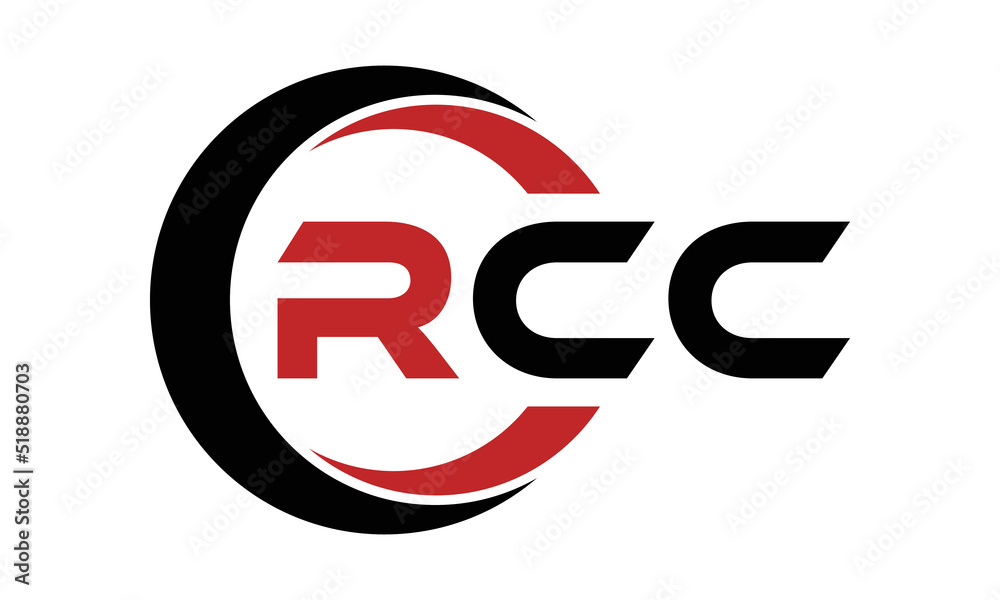 RCC three letter swoosh logo design vector template | monogram logo ...