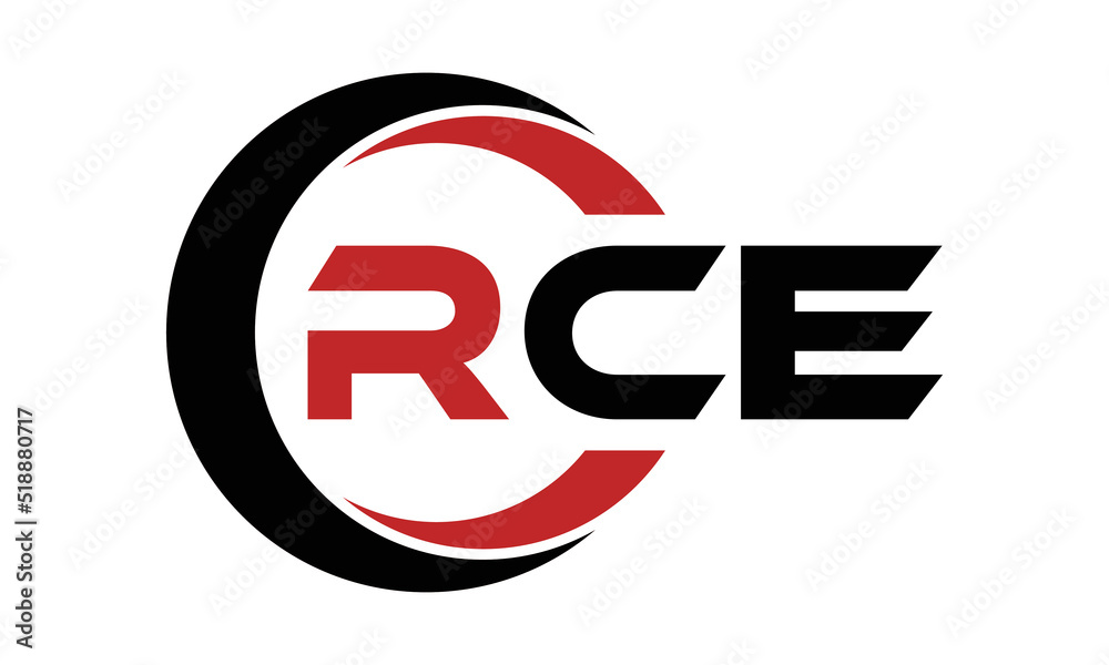 Vetor de RCE three letter swoosh logo design vector template | monogram ...