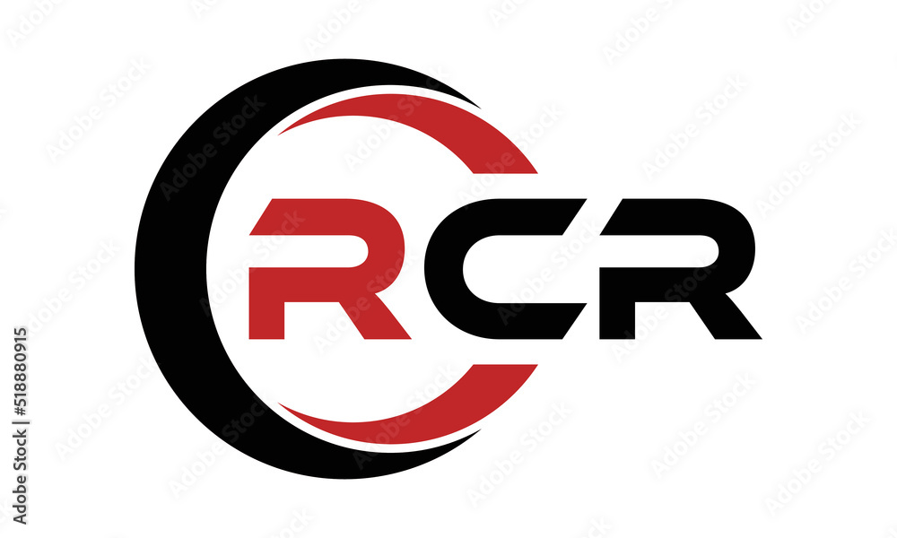 RCR three letter swoosh logo design vector template | monogram logo ...