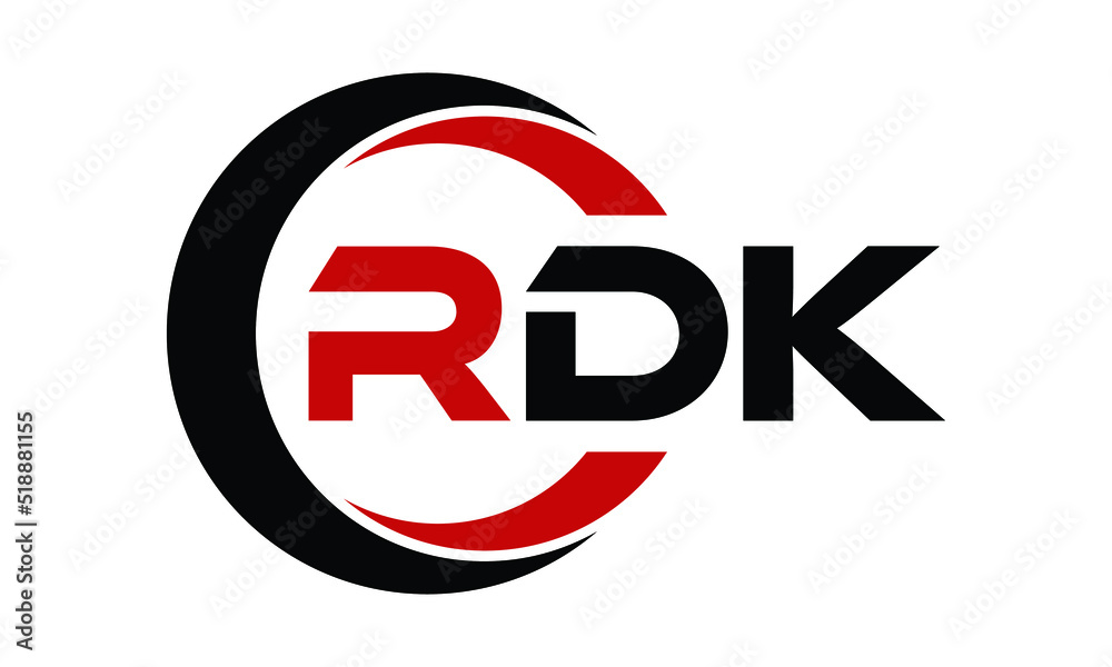RDK three letter swoosh logo design vector template | monogram logo ...