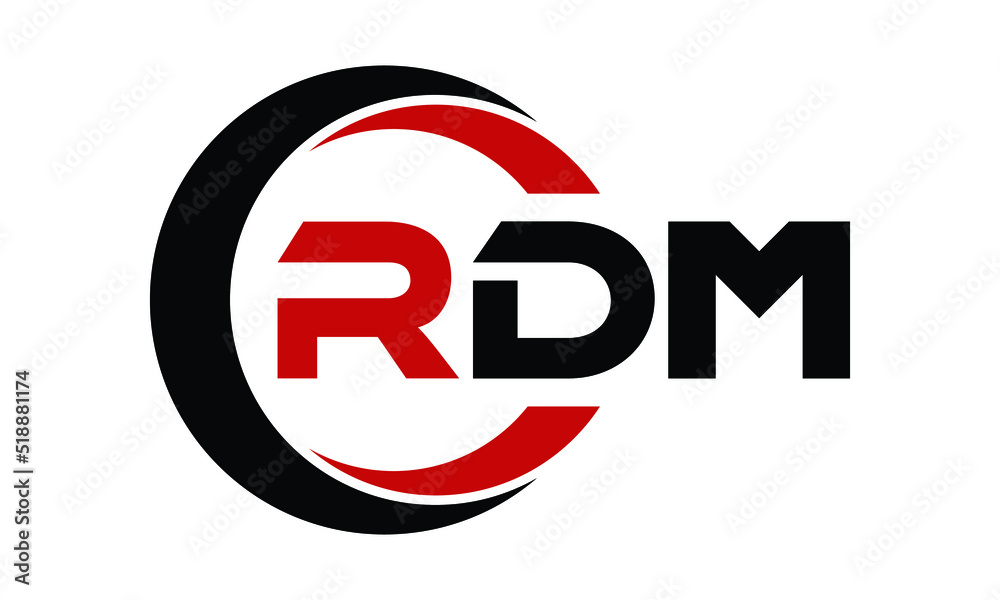 RDM three letter swoosh logo design vector template | monogram logo ...