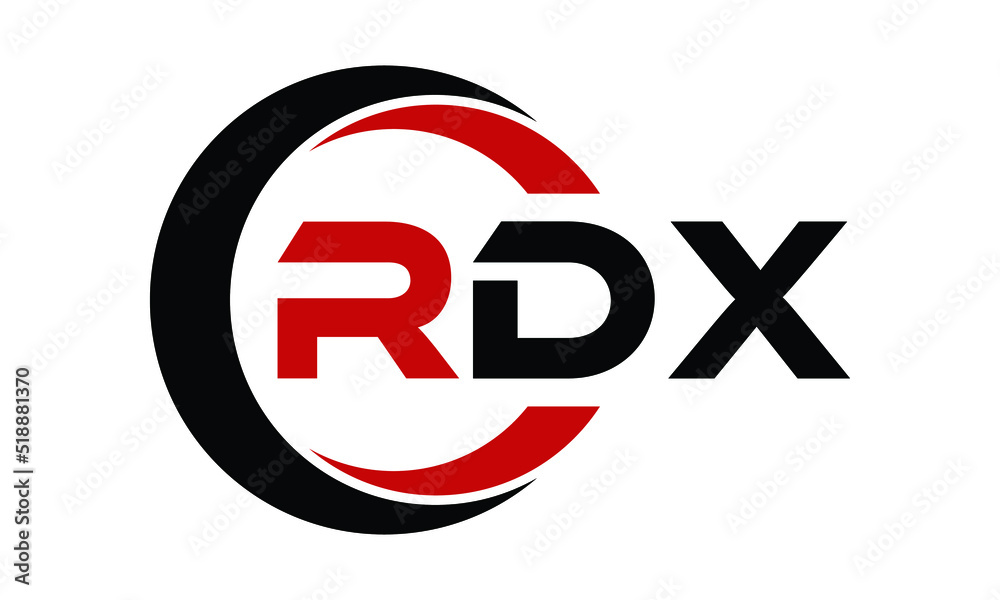 RDX three letter swoosh logo design vector template | monogram logo ...