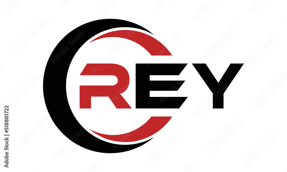 REY three letter swoosh logo design vector template | monogram logo ...