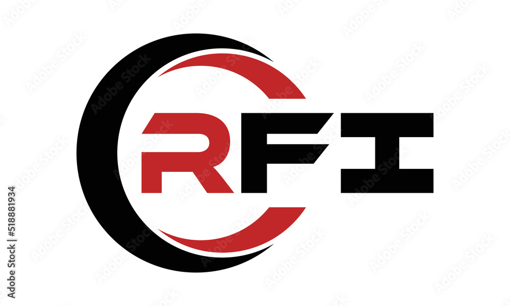 RFI three letter swoosh logo design vector template | monogram logo ...