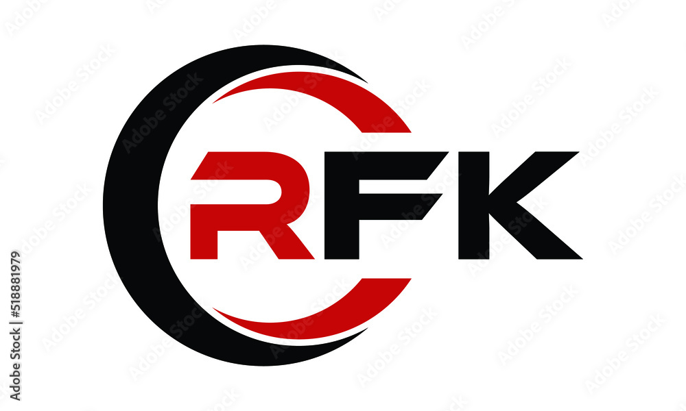 RFK three letter swoosh logo design vector template | monogram logo ...