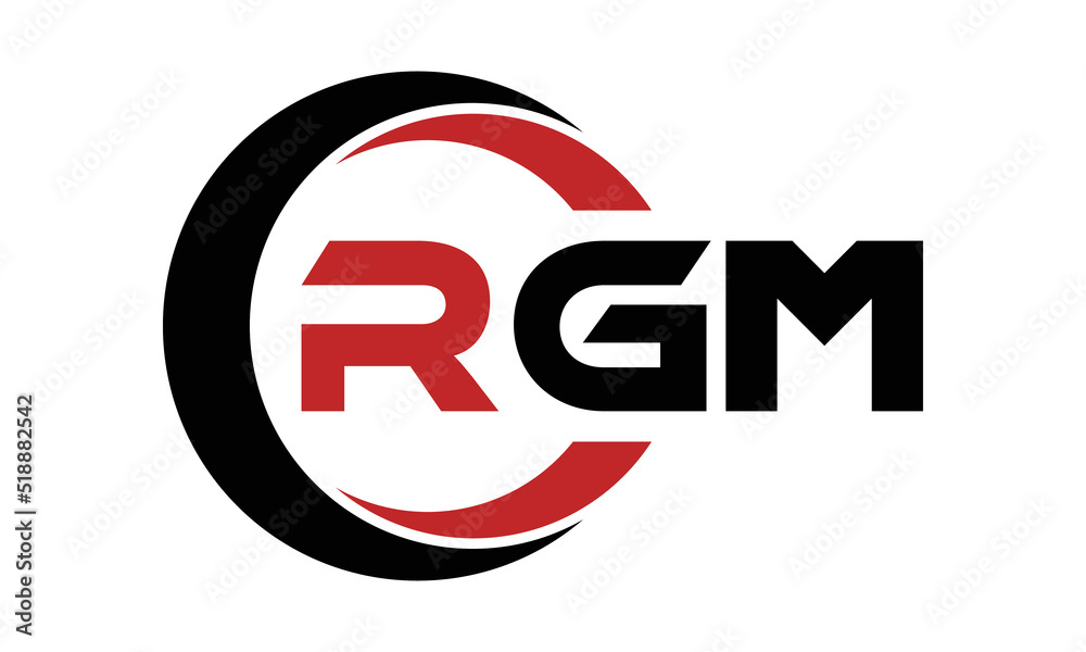 RGM three letter swoosh logo design vector template | monogram logo ...