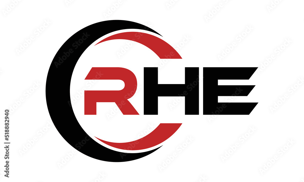 RHE three letter swoosh logo design vector template | monogram logo ...