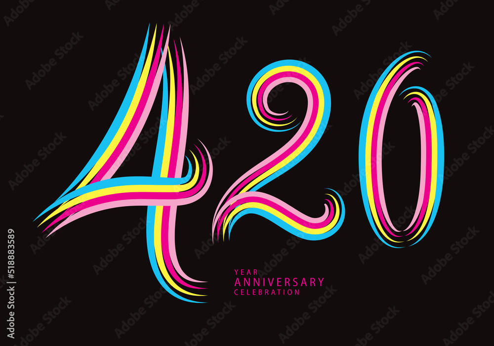 420 number design vector, graphic t shirt, 420 years anniversary ...