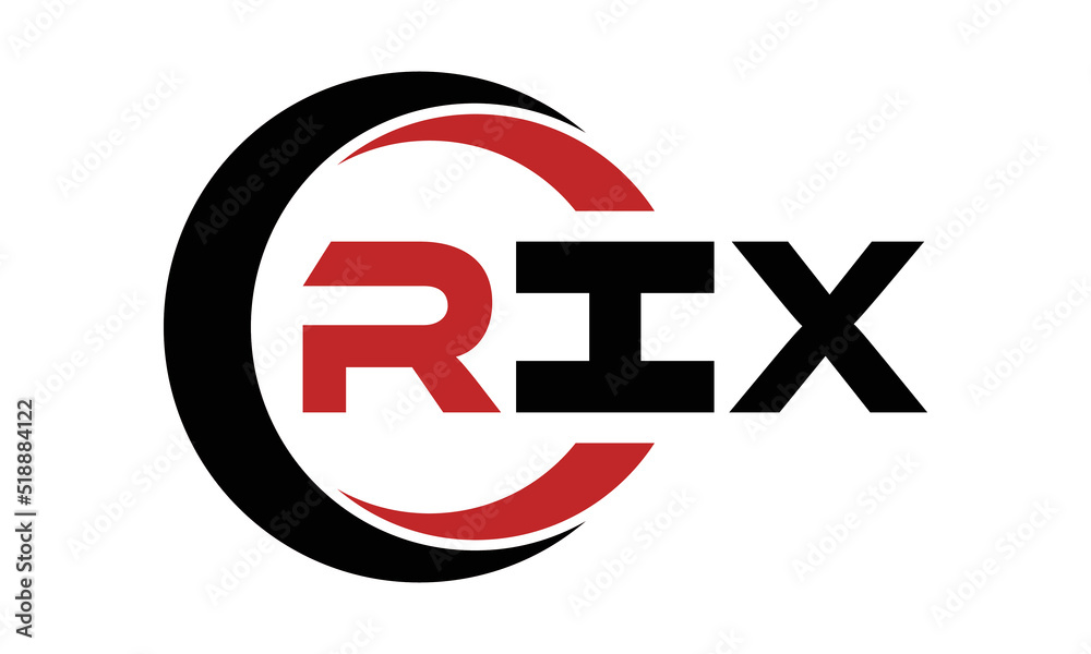 RIX three letter swoosh logo design vector template | monogram logo ...
