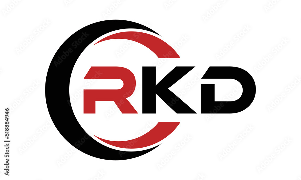 RKD three letter swoosh logo design vector template | monogram logo ...