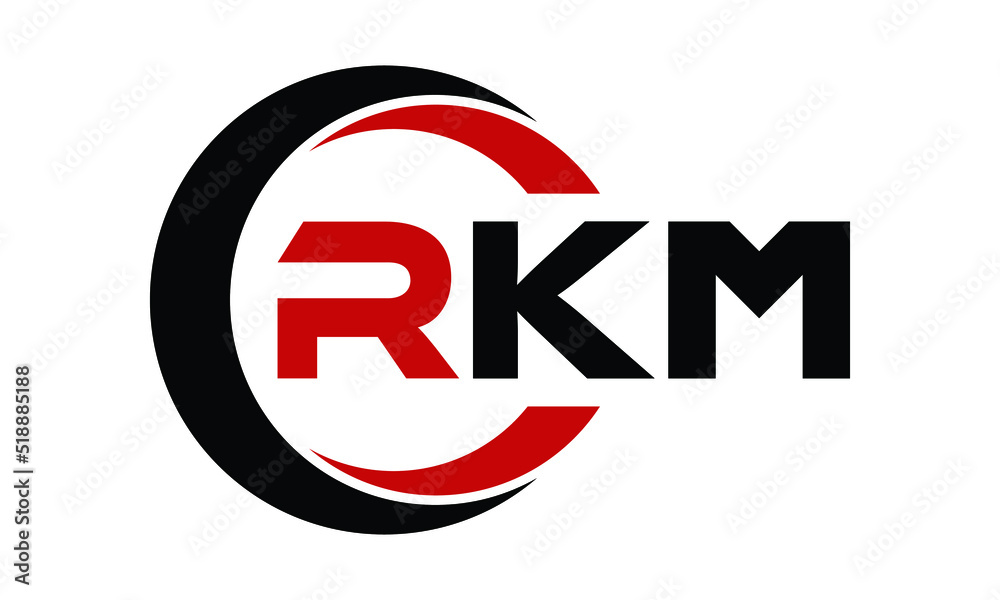 RKM three letter swoosh logo design vector template | monogram logo ...