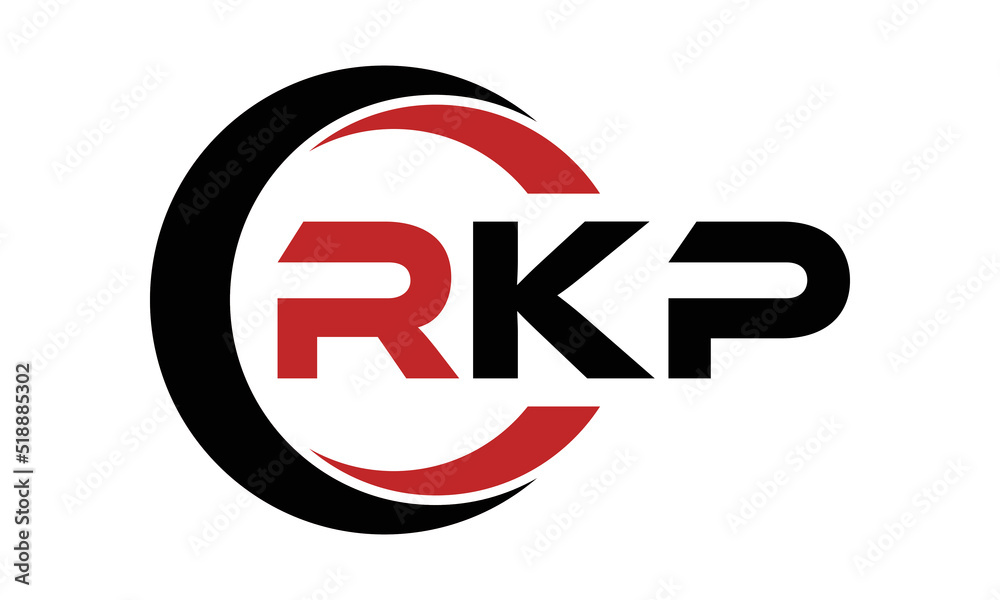 RKP three letter swoosh logo design vector template | monogram logo ...