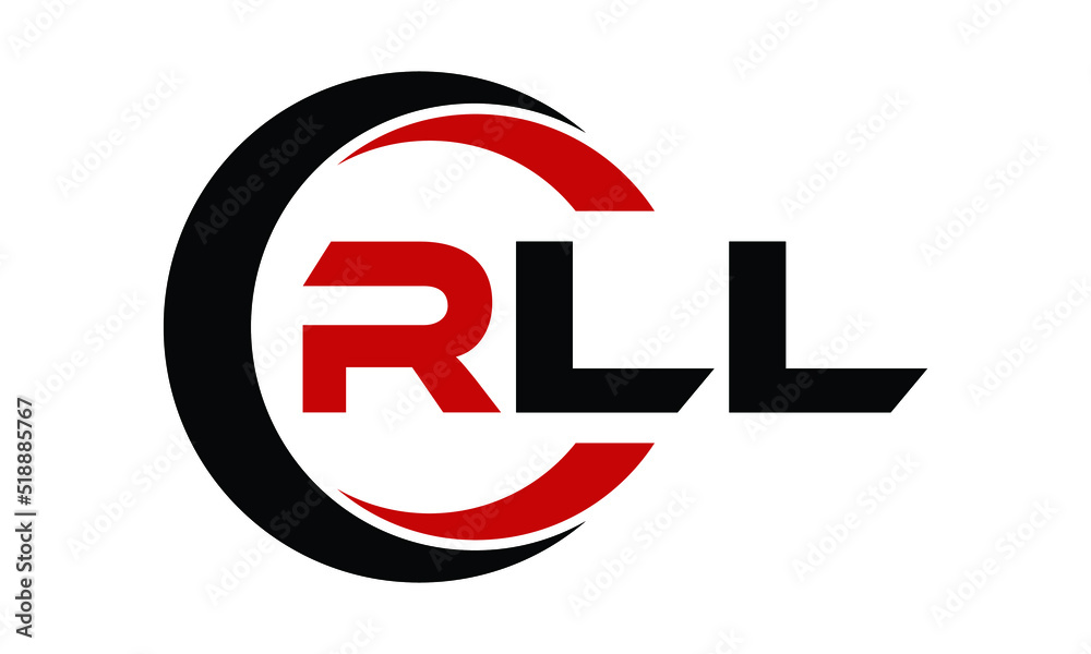 Vetor de RLL three letter swoosh logo design vector template | monogram ...