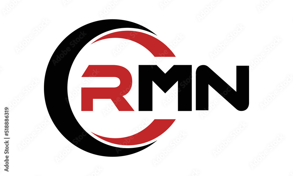 RMN three letter swoosh logo design vector template | monogram logo ...