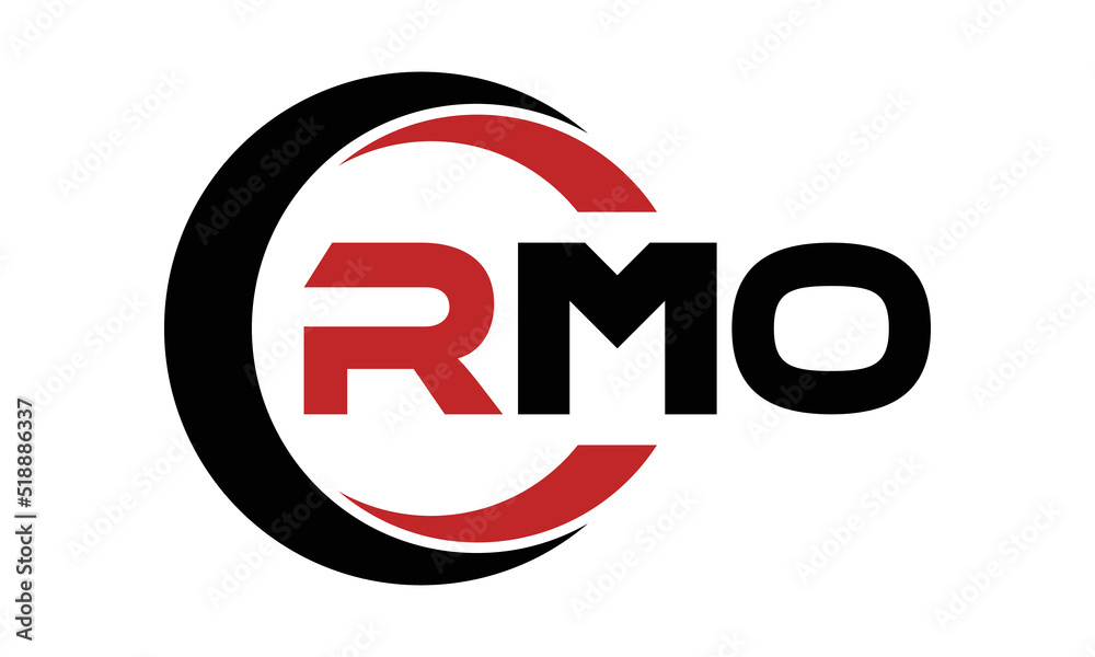 RMO three letter swoosh logo design vector template | monogram logo ...