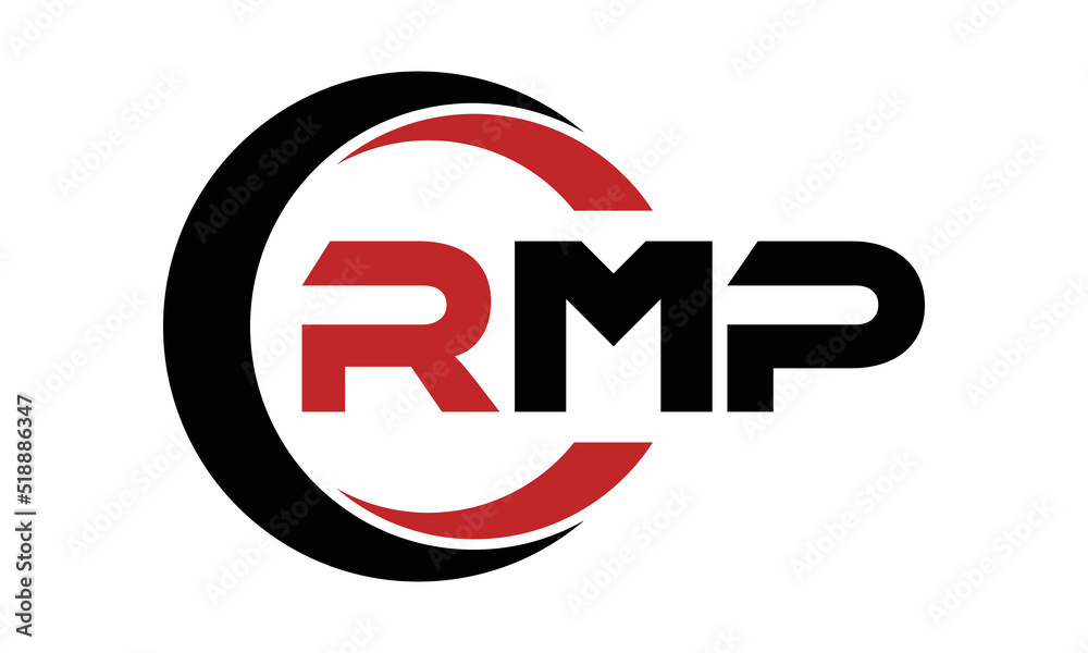 RMP three letter swoosh logo design vector template | monogram logo ...